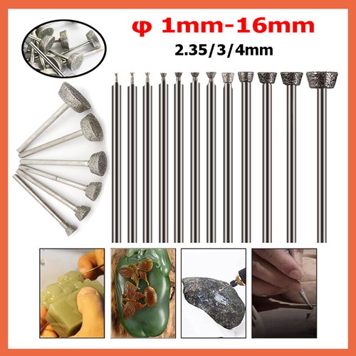Diamond Rotary Drill Bit 1-16mm Grinding Cutting Burr Set for Dremel ...