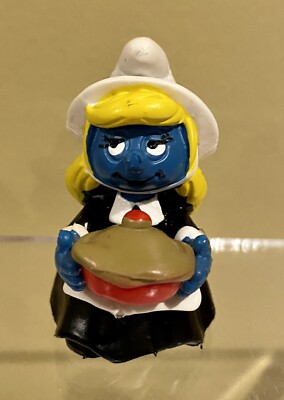 Smurfs - 20196 - Thanksgiving Smurfette Smurf with pie PVC Figure 1984 ...