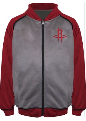 Houston Rockets NBA Full Zip Embroidered Jacket Charcoal Gray & Red NWT ...