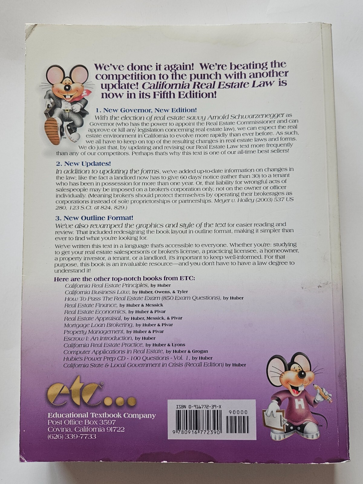 California Real Estate Law 5th Edition - Paperback, by Walt Huber & Kim ...