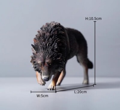 Jxk126B 1/6 Black Prairie Gray Wolf 20*5*10.5cm Figure Simulation Model ...