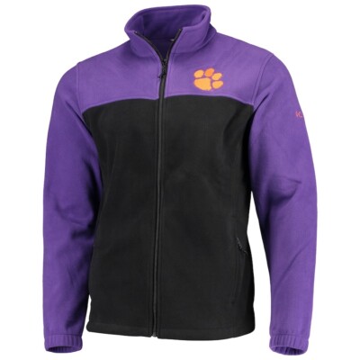 Clemson Tigers Men's Columbia Flanker III Fleece Full-Zip Jacket - New ...