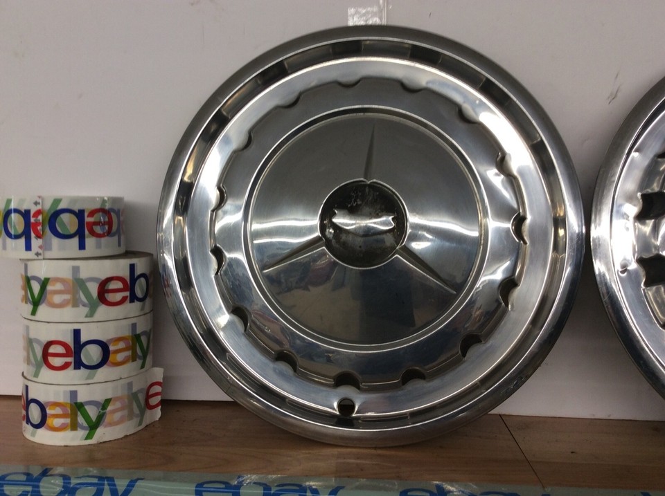 57 1957 CHEVROLET RARE VINTAGE 57 CHEVY 14” HUBCAPS 2 WHEEL COVERS Oem ...