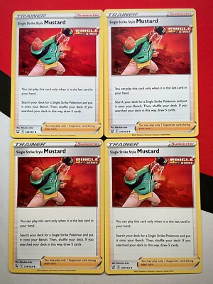 Single Strike Style Mustard Trainer 134/163 Battle Styles x4 Pokemon ...