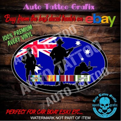 AUSTRALIAN VIETNAM VETERAN RIBBONS Decal Sticker Retro Vintage Proudly ...