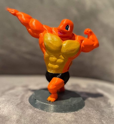 Buff Charmander Pokemon. Hand Painted Swole Statue. | eBay