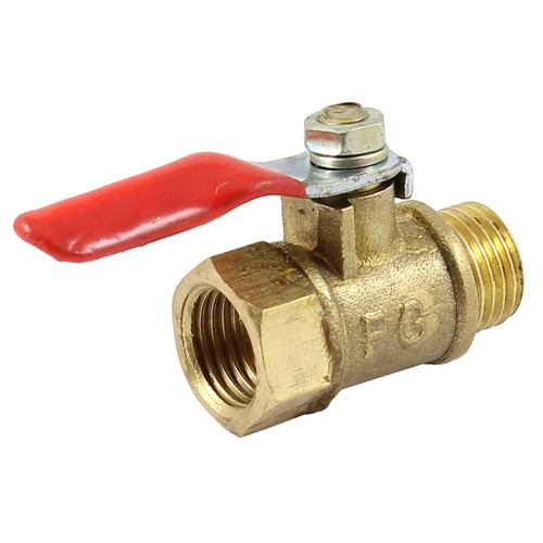 1/4PT Male to Female Thread Red Handle Compression Lever Ball Valve ...