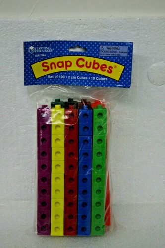 Learning Resources Snap Counting Cubes 100 Count Set LER 7584 10 Colors ...
