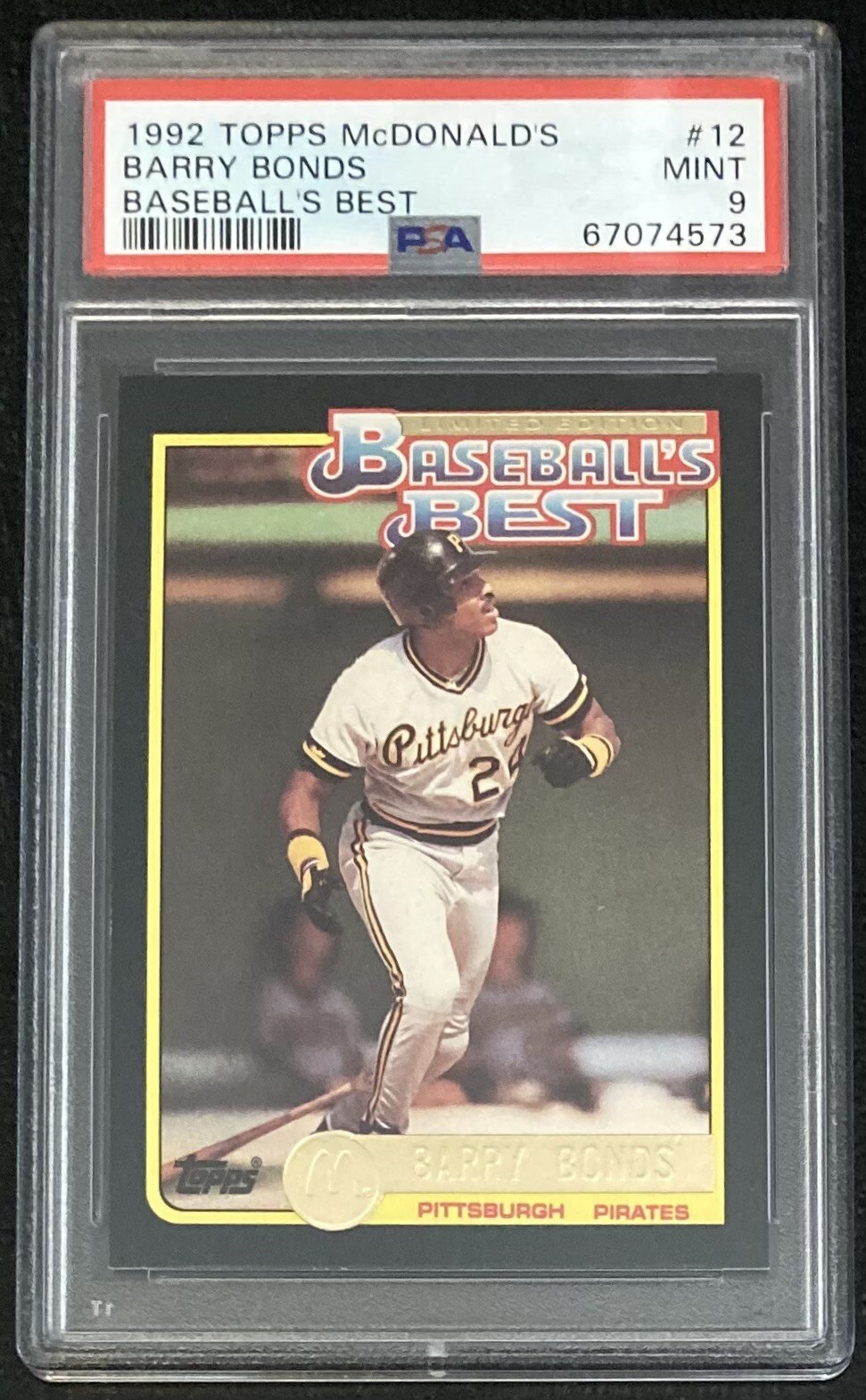 1992 Topps McDonald's Limited Edition Baseball's Best - #12 Barry Bonds ...