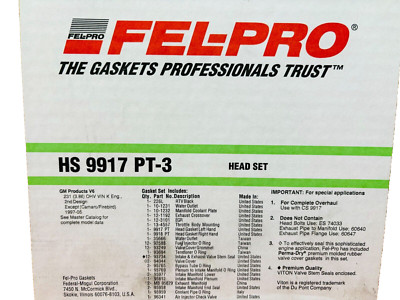 Head Gasket Set Fel-Pro HS 9917 PT-3 FOR BUICK CHEVROLET PONTIAC 3.8L ...