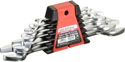 TONE 5.5-22mm Double Open End Spanner Set with Holder DS602P 6 Tools ...
