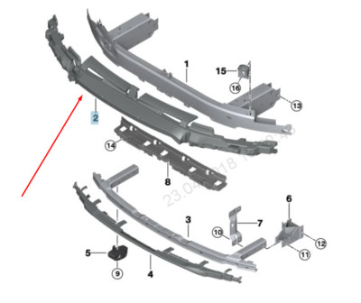 NEW BMW 7 G11 FRONT BUMPER ABSORBER FOAM 51117358793 7358793 2016 OEM ...