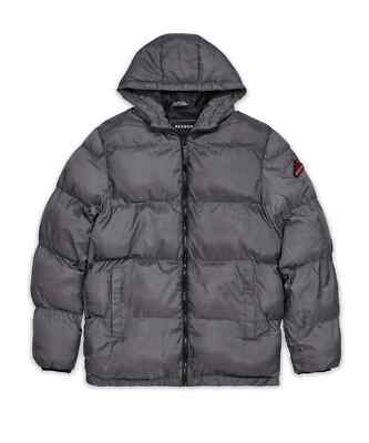 Large NEW - Men's REASON Winslow Hooded Puffer jacket Brown Gray | eBay