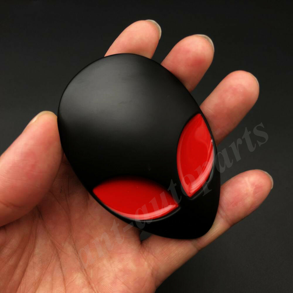 3D Big Black Metal Alienware Alien Head UFO Car Emblem Badge Decal ...