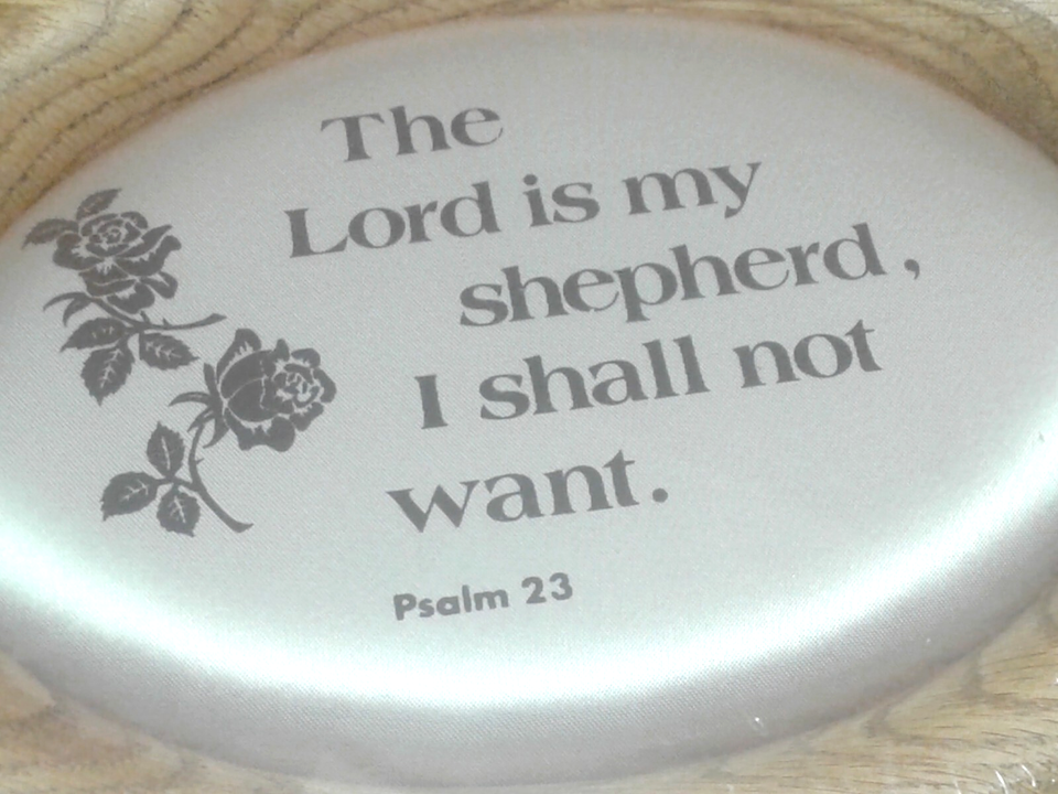 Northwestern Products The 23 Psalm Wall Plaque Solid Oak Fabric Inlay ...