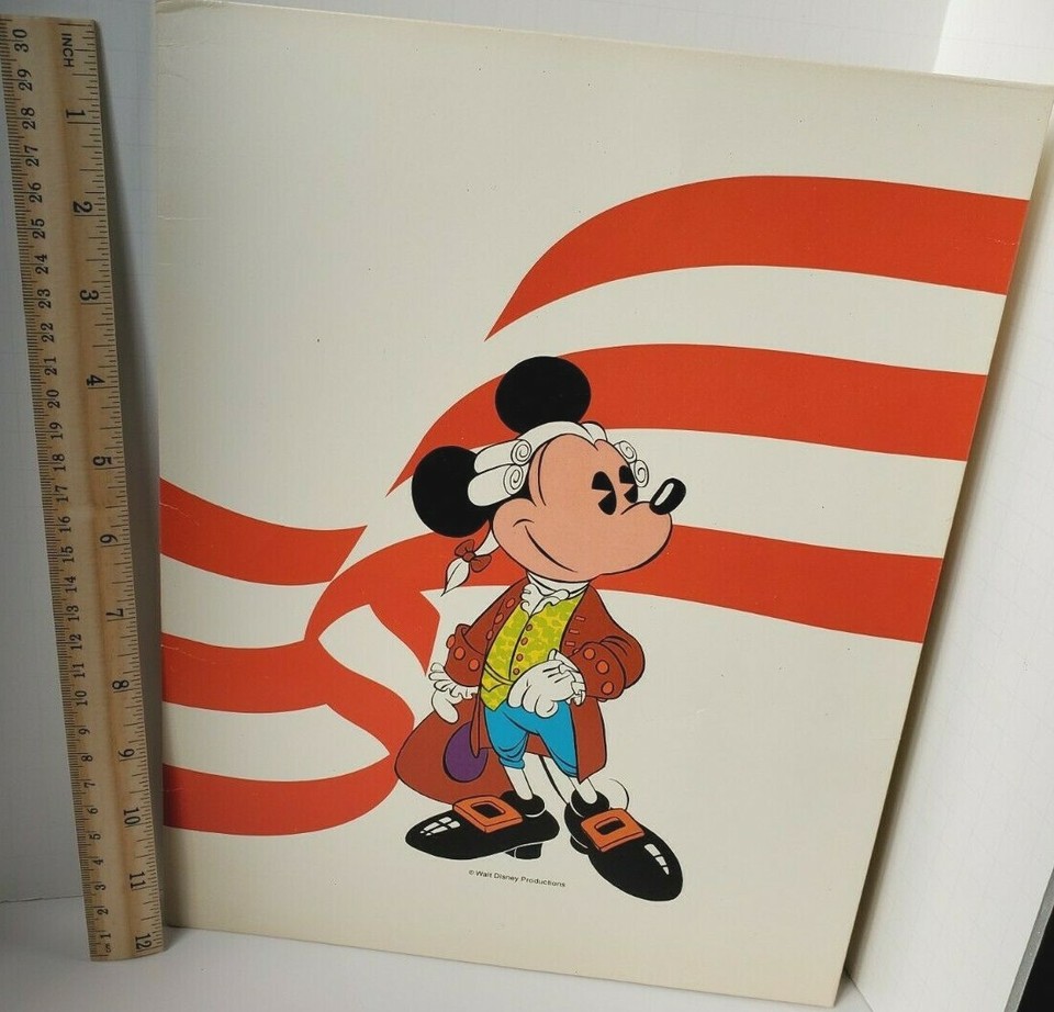 Disney 1976 Mickey Mouse 2 Pocket School Folder Portfolio Bi-Centennial ...