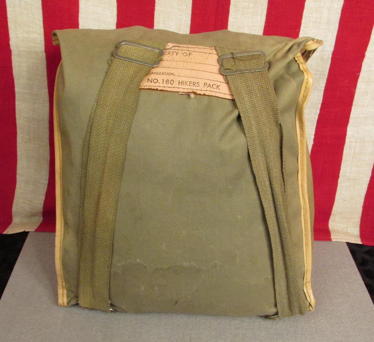 Vintage 1960s Hikers Pack WFS Canvas OD Green Backpack Hiking Day Pack ...