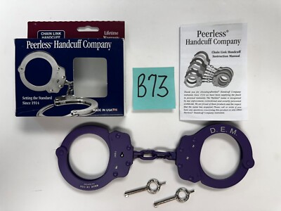 ETCHED-Peerless Model 730 Superlite Colored Aluminum Handcuffs - Purple ...