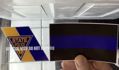 NJ NJSP New Jersey State Police “Collectible”Inside decal NJS + Bl Line ...