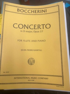 Concerto in D Major, Op. 27 - NYSSMA LVL 6 Flute+Piano, Boccherini | eBay