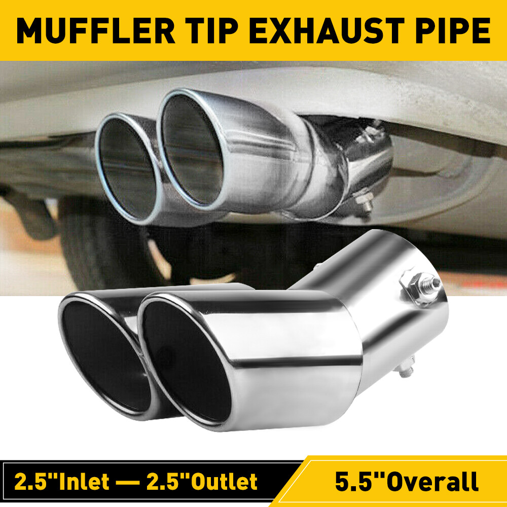 Car Auto Rear Dual Exhaust Pipe Tail Muffler Tip Throat Tail Pipe Auto ...
