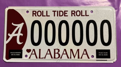 LICENSE PLATES SAMPLE Alabama ROLL TIDE ROLL 000000 | eBay