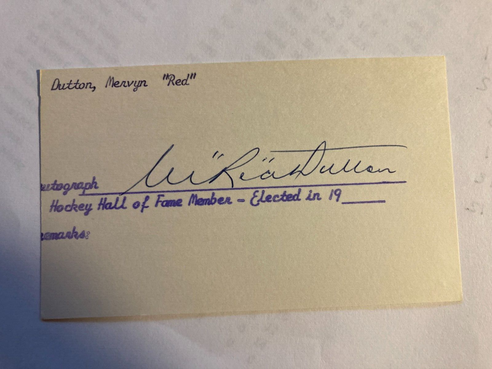 Mervyn Red Dutton Montreal Maroons HOF signed autograph Hockey 3x5 ...