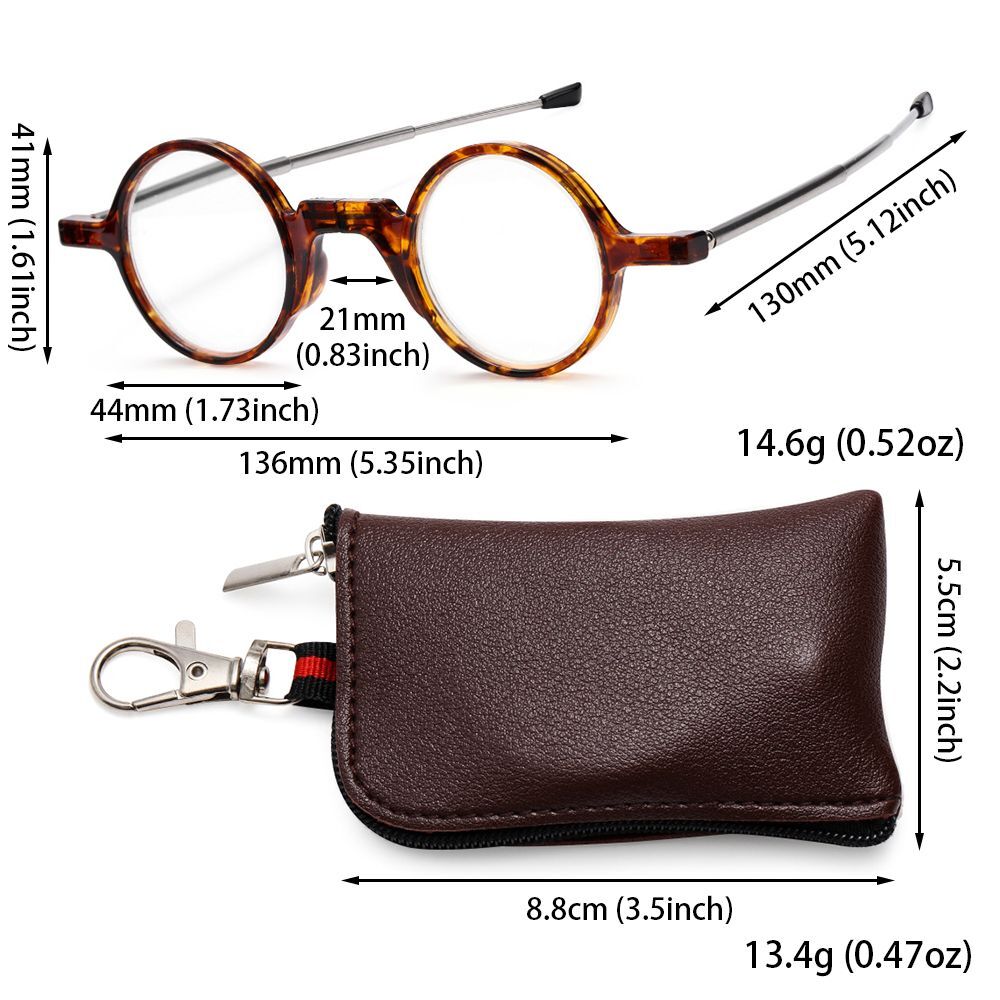 & Men Mini Reading Glasses with Keychain Case Readers Presbyopia ...