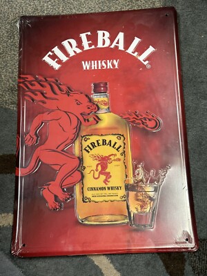 Fireball Whisky Promotional Advertising Metal Tin Sign NEW! | eBay