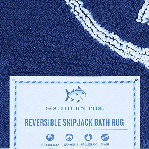 Home Skipjack Reversible Cobalt Blue 17"" W x 24"" L Bath Rug ...