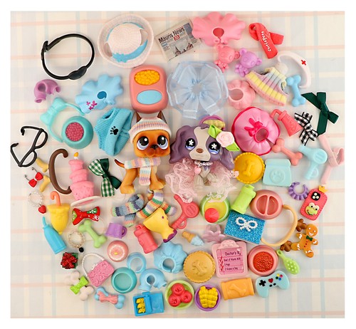 Pet Shop lps Accessories Random 25pcs Skirt Bows Collars fit lps pets ...