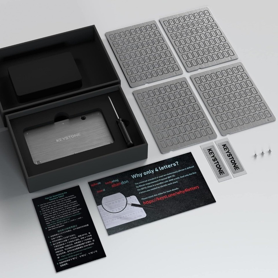 Keystone Tablet Plus KT003 Crypto Currency Seed Phrase Metal Storage ...