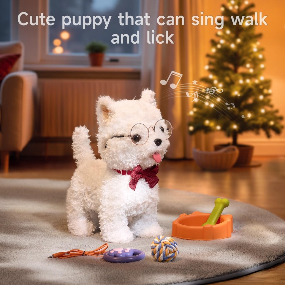 eJog Pup Walking Dog Toy with Leash, Remote Control Interactive Robot ...