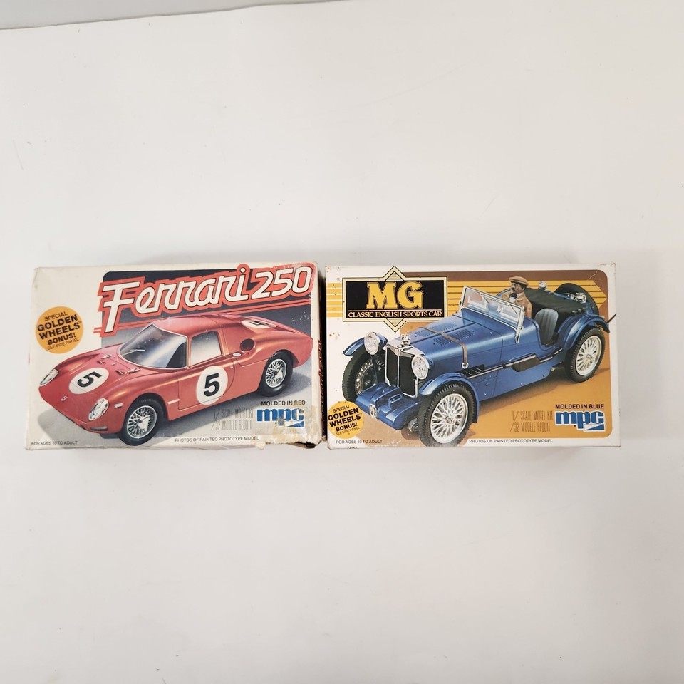 MPC 1/32 Scale Model Kits Ferrari 250 / MG Sports Car Golden Wheels ...