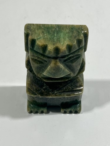 Vintage Aztec Mayan Hand Carved Jade Green Figurine 3.25" Tall | eBay