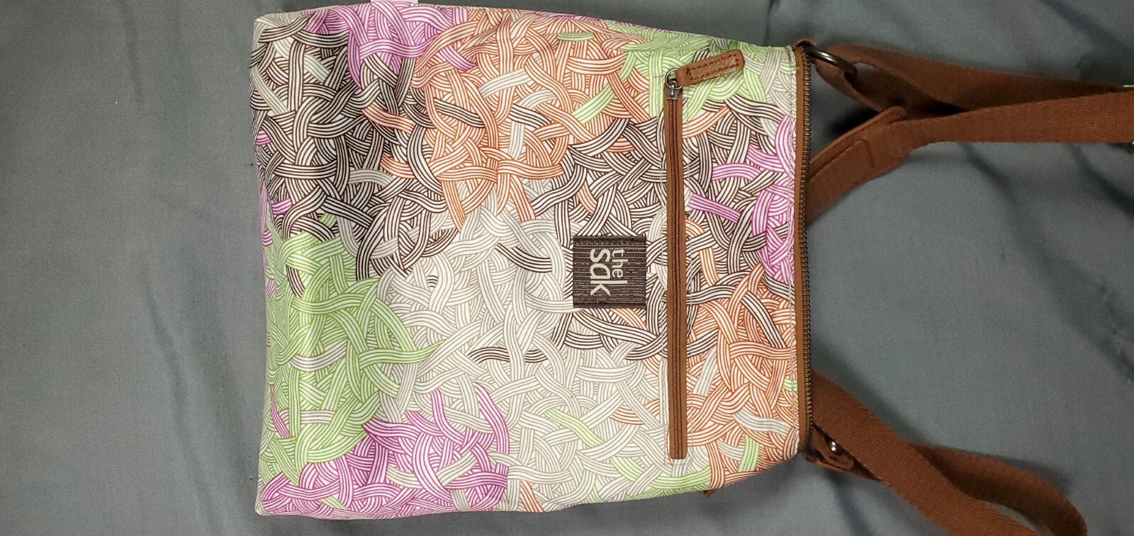 Vintage The Sak Leather Crossbody Iris Bag Sienna Colorblock Stripe ...