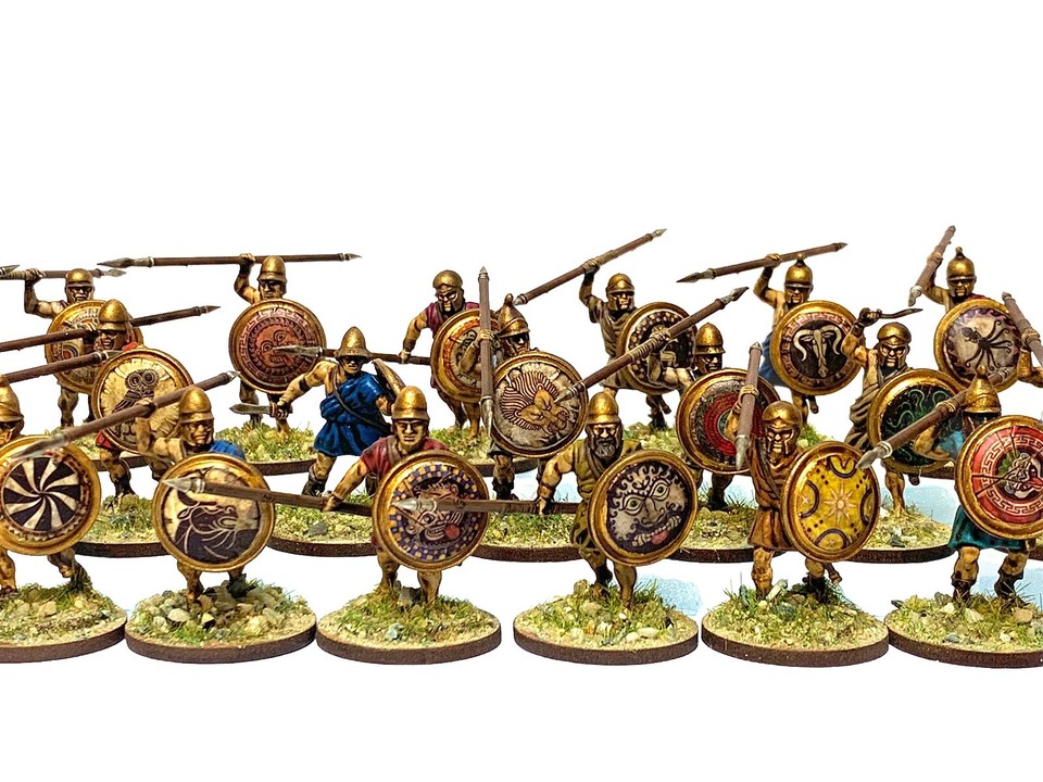 ANCIENT GREEK LIGHT HOPLITES 24 28mm painted historical ANCIENT hail ...