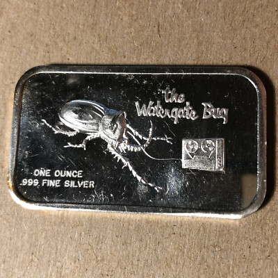 The Watergate Bug 1 Oz .999 Silver Art Bar | eBay