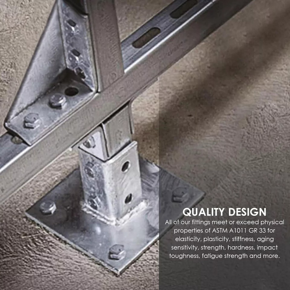 Strut Mounting Bracket Steel Square Post Base 3-in. Steel Angled Single ...