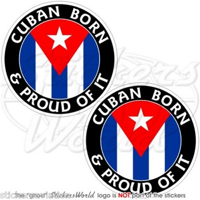 CUBA Cubano Nato & Fiero Adesivi in Vinile per Auto 75mm (3") Stickers ...
