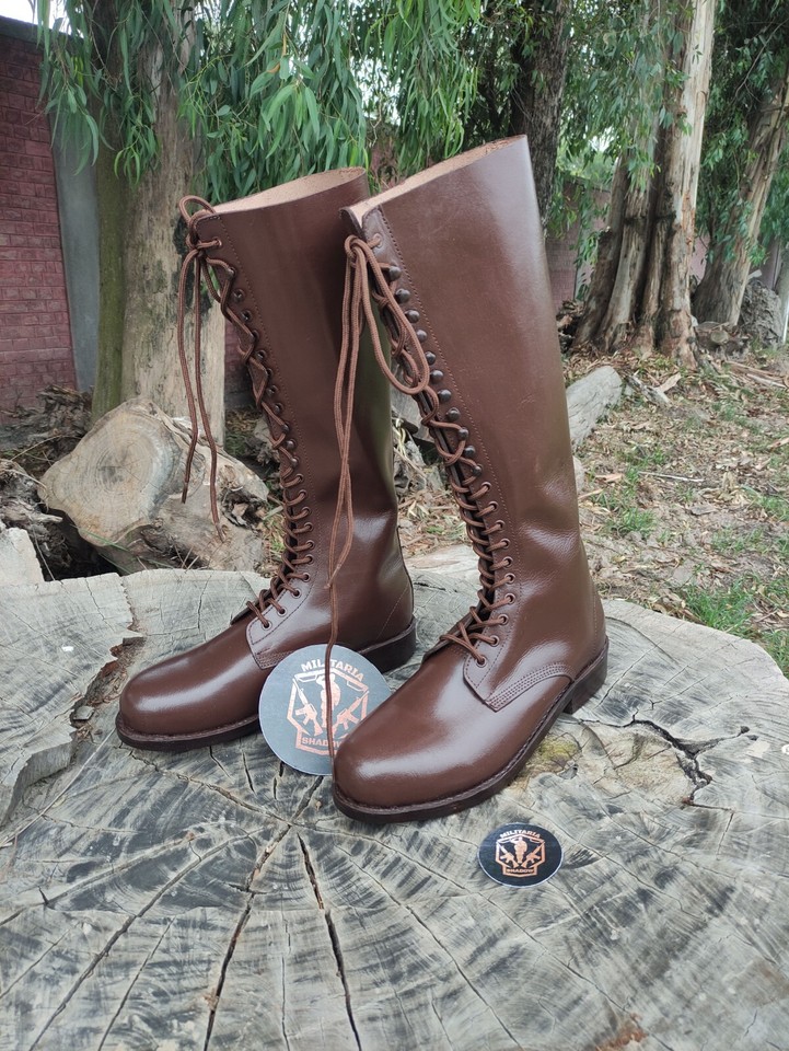 WW2 German Officer SA Boot Leather Long Military Boot With Leather Sole ...