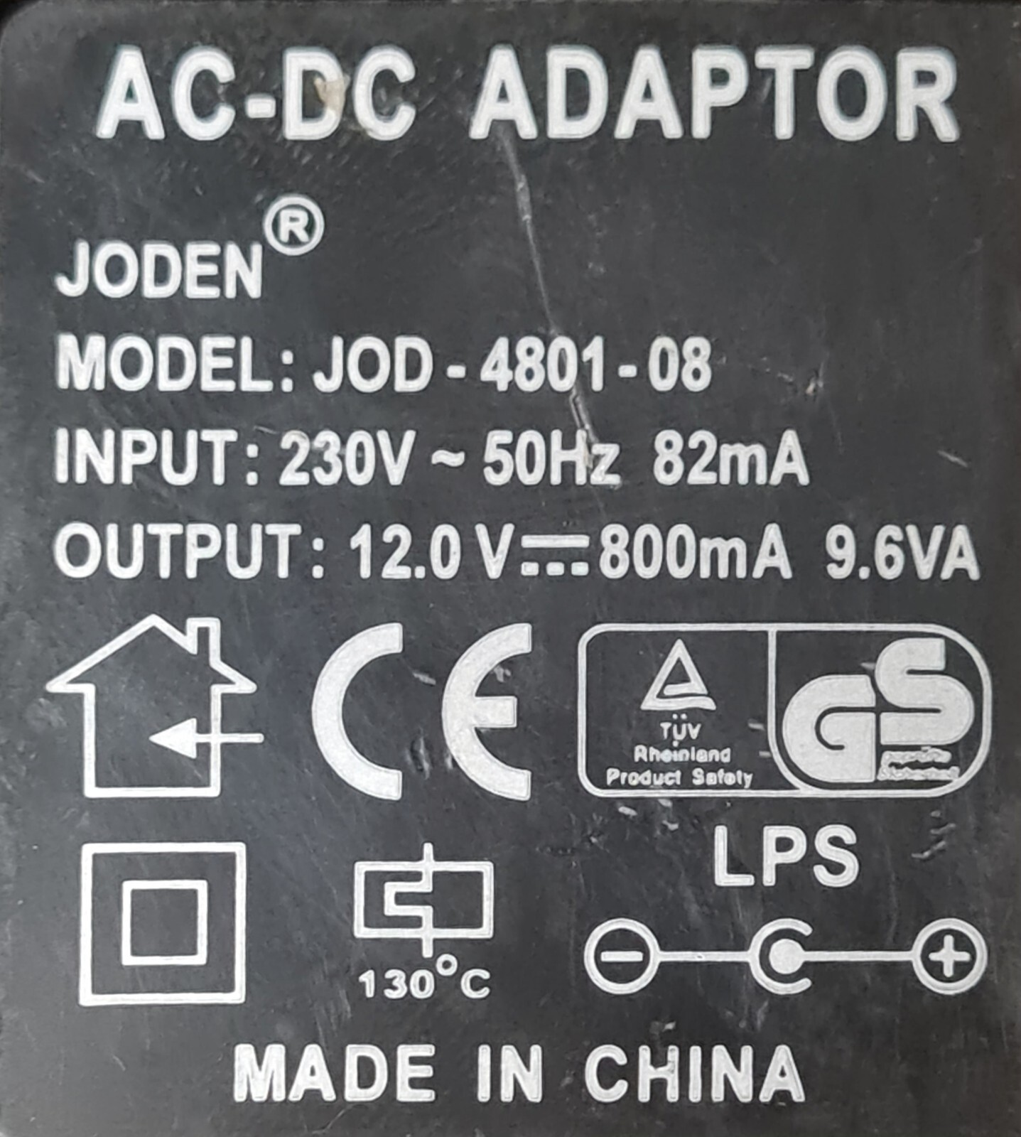 AC-DC Adaptor JODEN JOD-4801-08 12V, 800mA, 9,6VA, 82mA | eBay.de