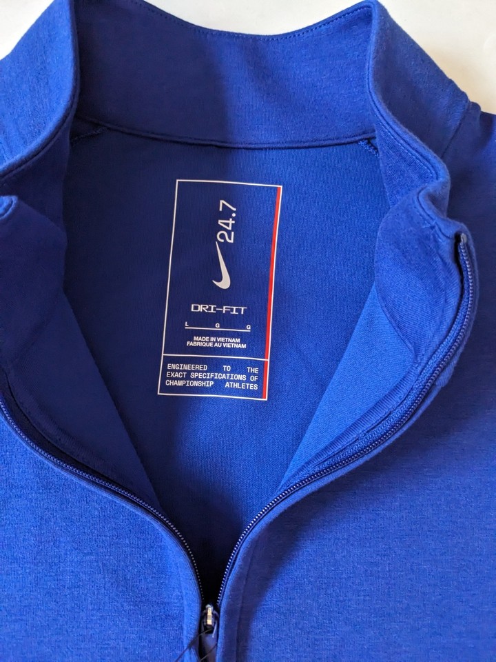 Nike 24.7 Impossibly Soft Fleece HQ6953 455 man blue 1/2 Zip top Brand ...