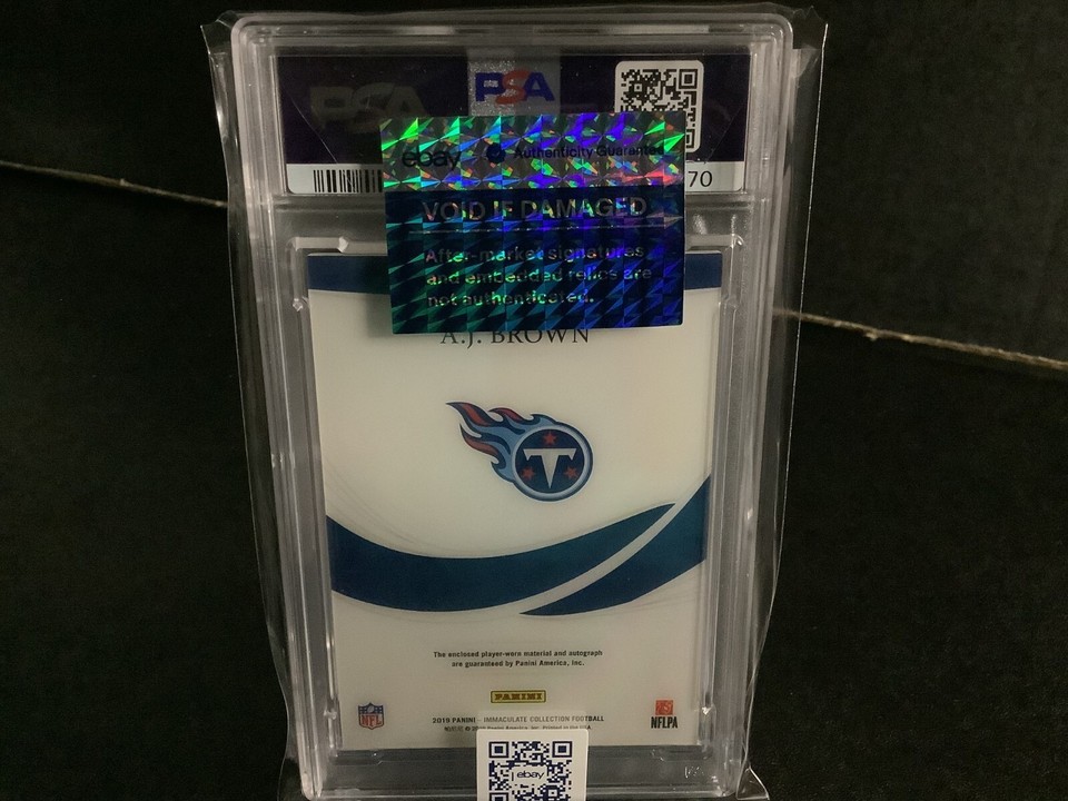 2019 PANINI IMMACULATE COLLECTION AJ BROWN IMMACULATE AUTO PATCH RC ...