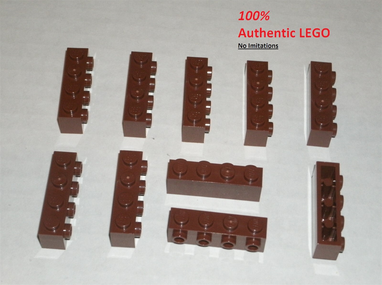 LEGO NEW 1x4 Reddish Brown Brick 4 Studs One Side (10x) 6153594 Brick ...