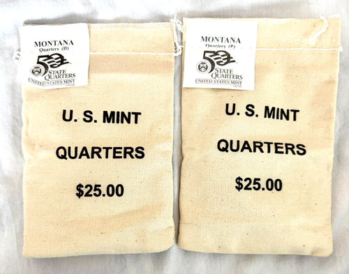 NEW Set of Montana $25 U.S. Mint State Quarters Bags P & D Unopen ...