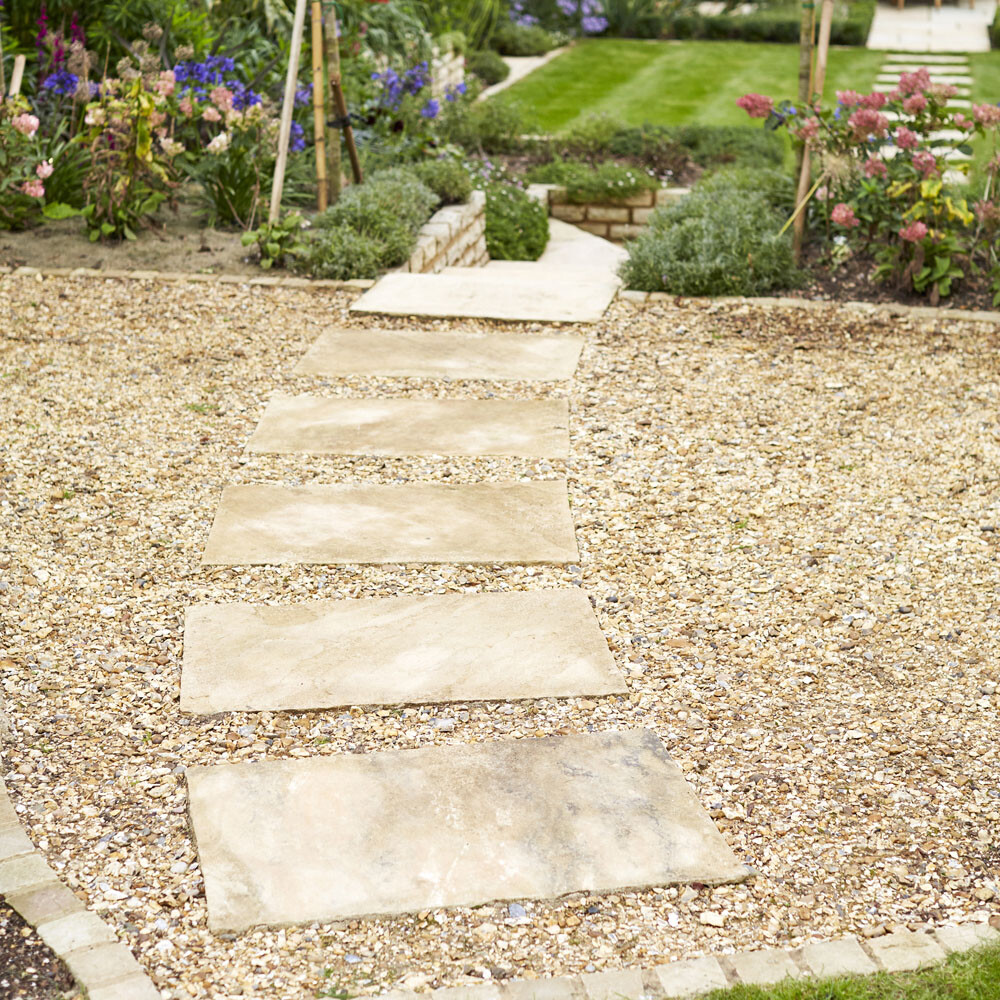 Fossil Mint Natural Indian Sandstone paving Patio Slabs | 600x900 ...