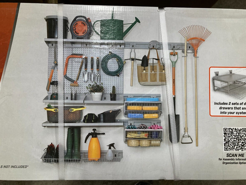 Haus Garage Organization Kit, 59 Piece Quick Release Snap Rail System ...