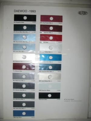 1993 Daewoo Car Automotive Refinish Colors - 1 Page - 20 Paint Chips ...