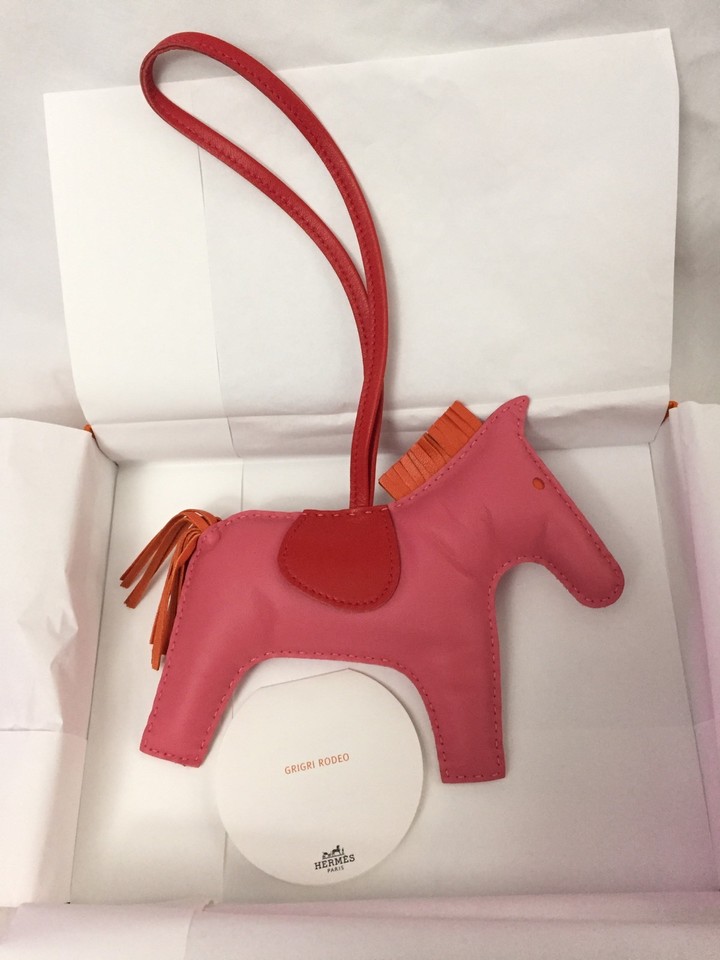 Hermes Large Rodeo Horse Pony GM Pink Red Rose Azalee Azalea Orange Bag ...